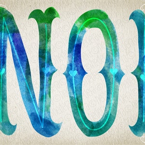 Watercolor Digital Hand Painted Alphabet SEA Writing Blue Aqua Mermaid ...