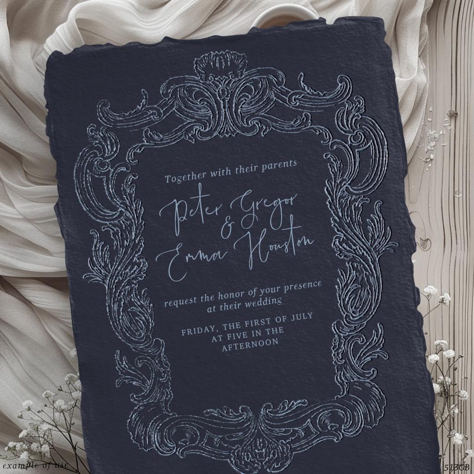 Baroque Blue Line Art, Rococo Frames, Wedding Crest Borders Acanthus ...