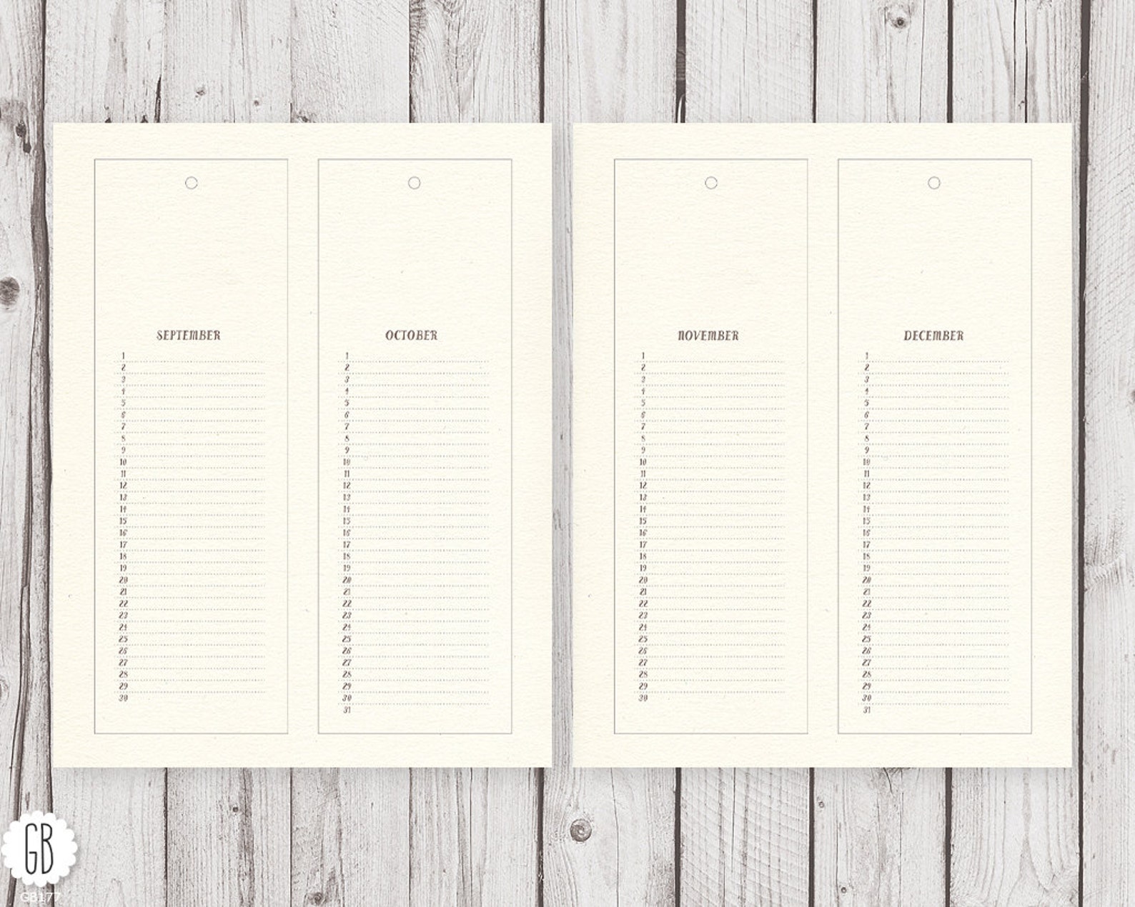 Perpetual Calendar DIY Wall Calendar Clip Art Monthly - Etsy