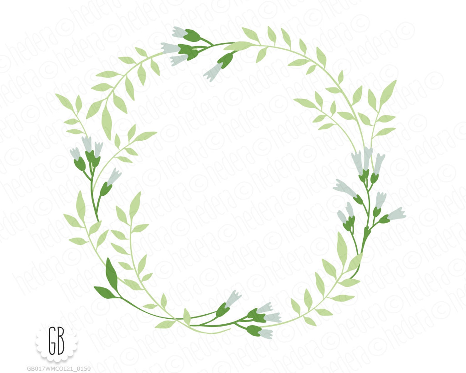 Floral Wreath Laurels Ribbon Clip Art Wild Flowers - Etsy