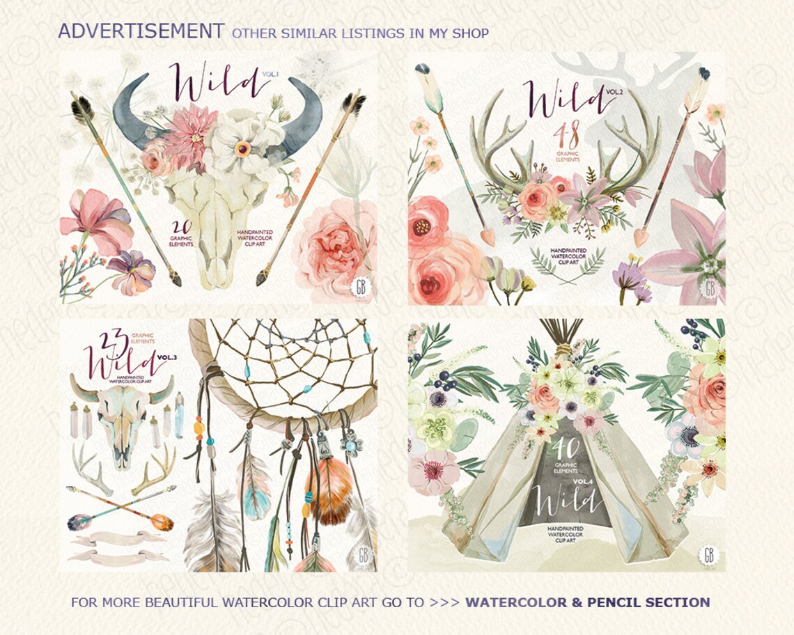 Watercolor Flowers Deer Green Wedding Bouquet Pink Roses - Etsy