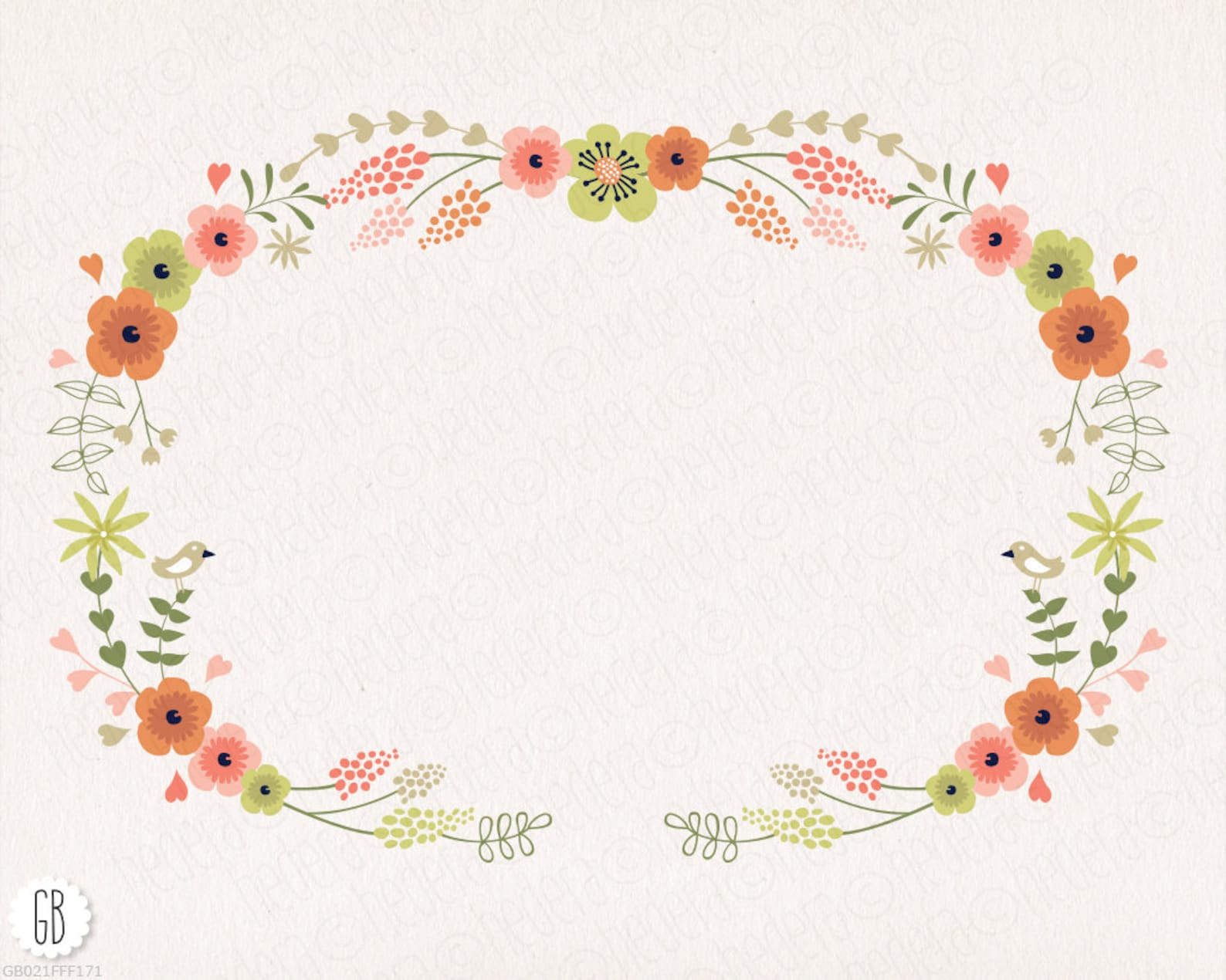 Floral Frames Flower Wreaths Garland Wedding Clip Art | Etsy