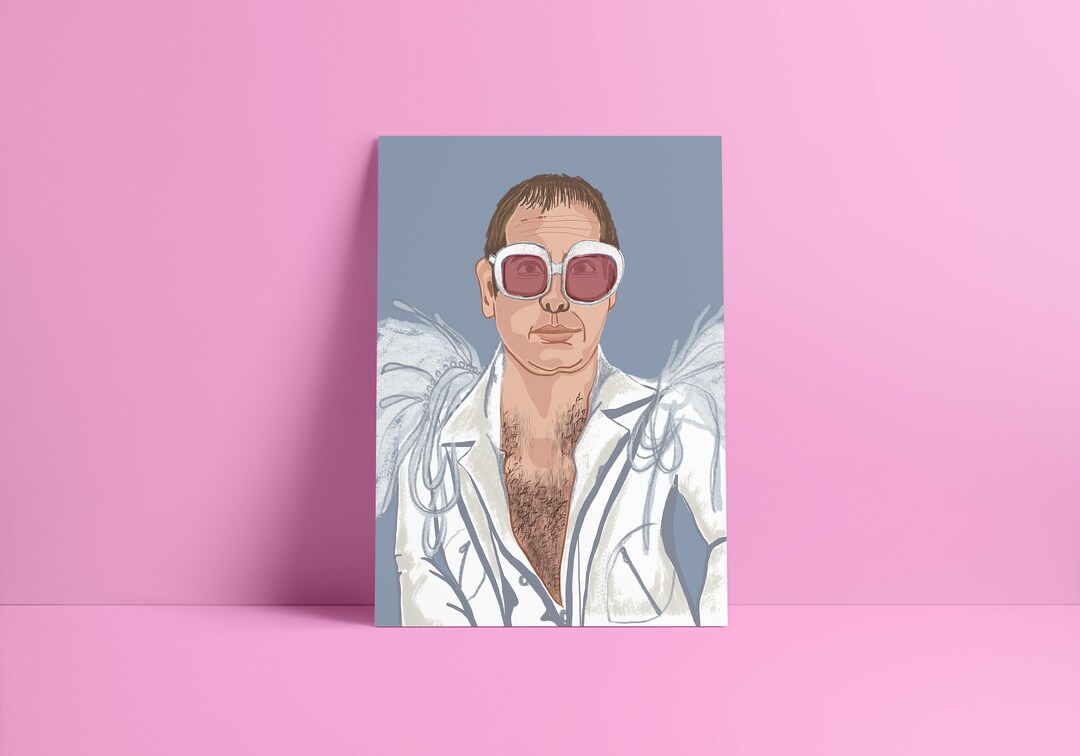 Elton John 1973 Birds Fo a Feather Outfit Digital Print A5 - Etsy