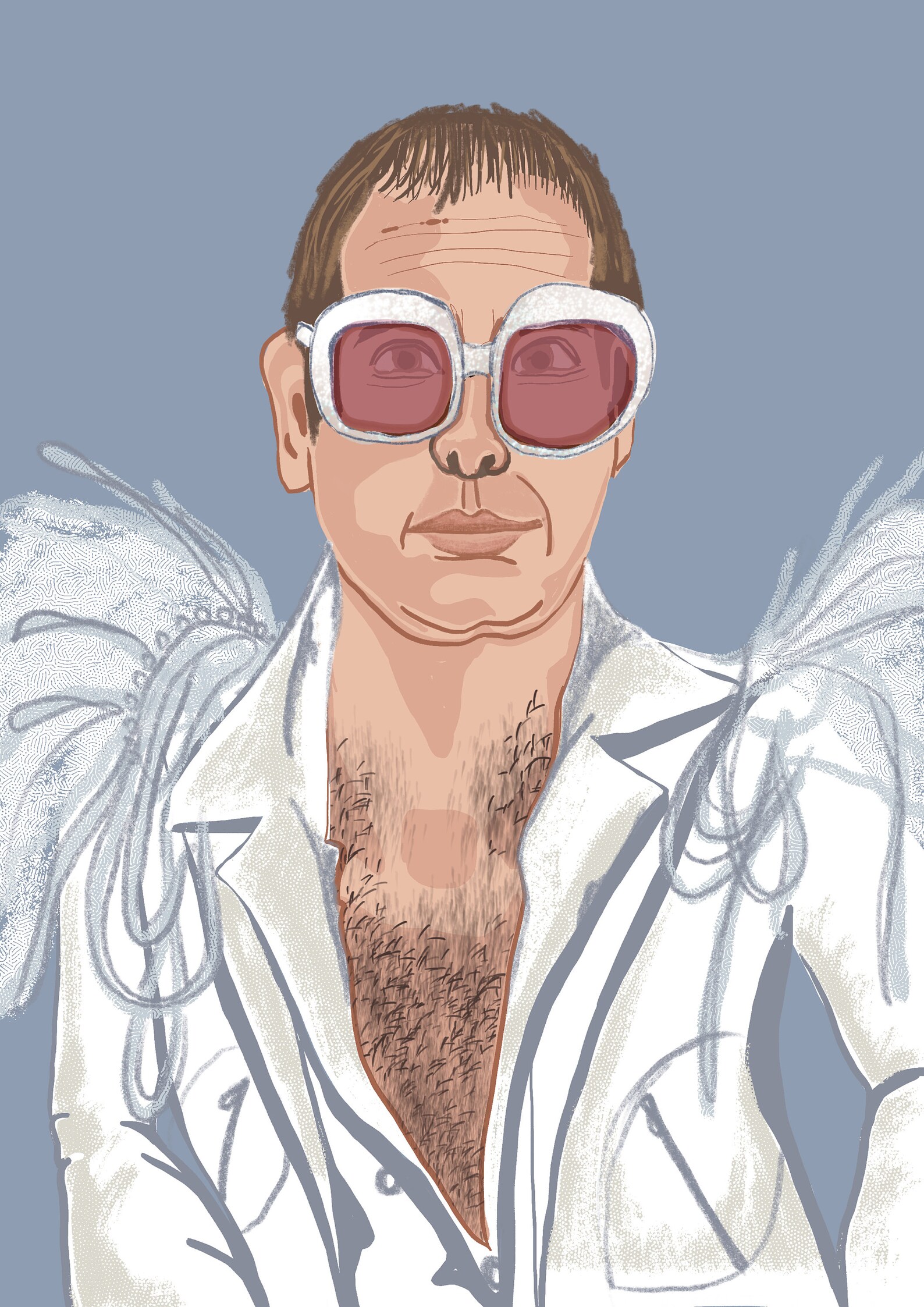Elton John 1973 Birds Fo a Feather Outfit Digital Print A5 - Etsy