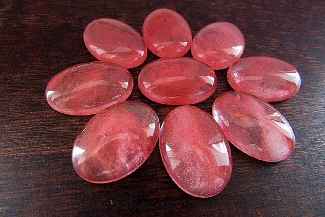 Watermelon Red Quartz Cabochon 18x25mm Quartz Cabochon Natural Soft ...