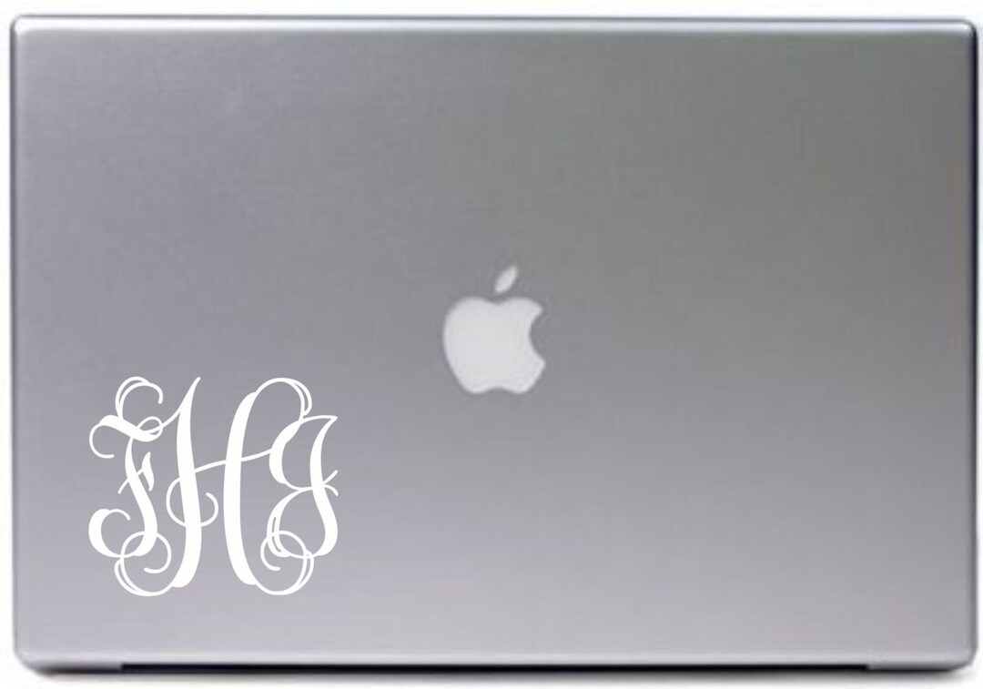 Custom Monogram Vinyl MacBook Stickers Mac Decal Apple MacBook Decals ...