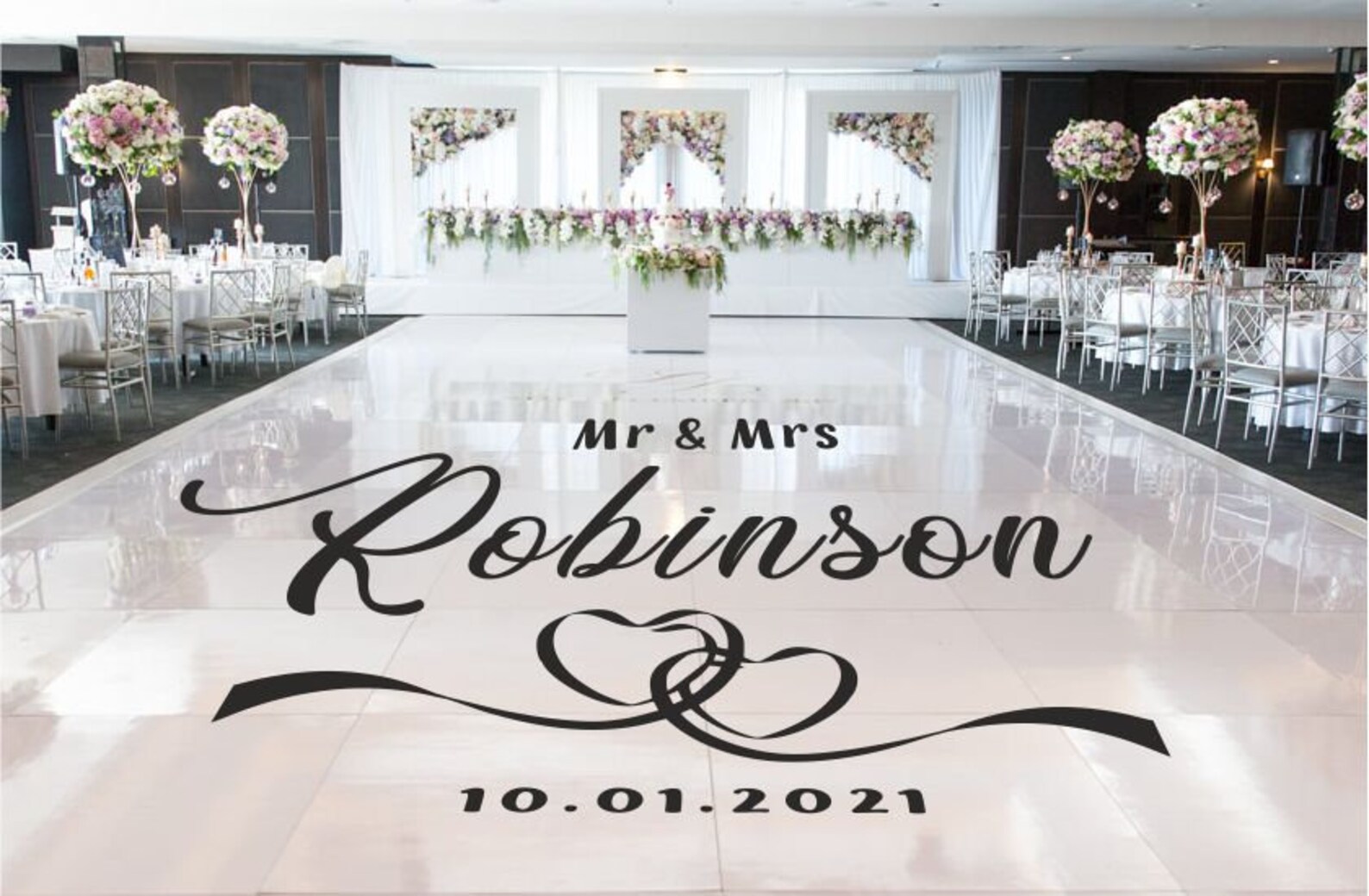 Monogram Wedding Dance Floor Decal Personalized Wall Decals - Etsy