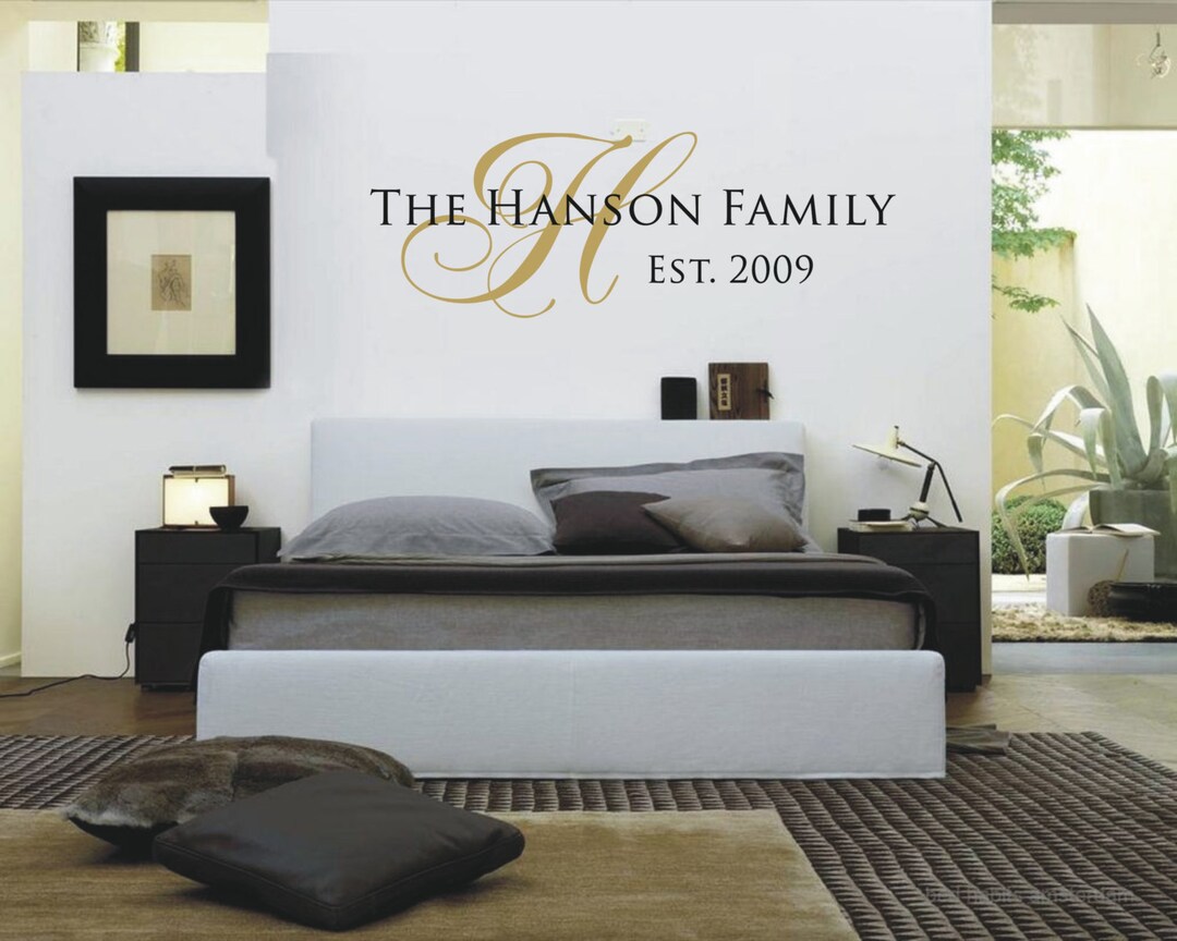 Family Name Decal Home Vinyl Decal Family Monograms Wall Decal Wall ...
