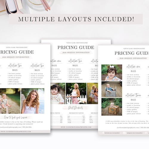 Pricing Guide Template for Photographers Photography Pricing - Etsy