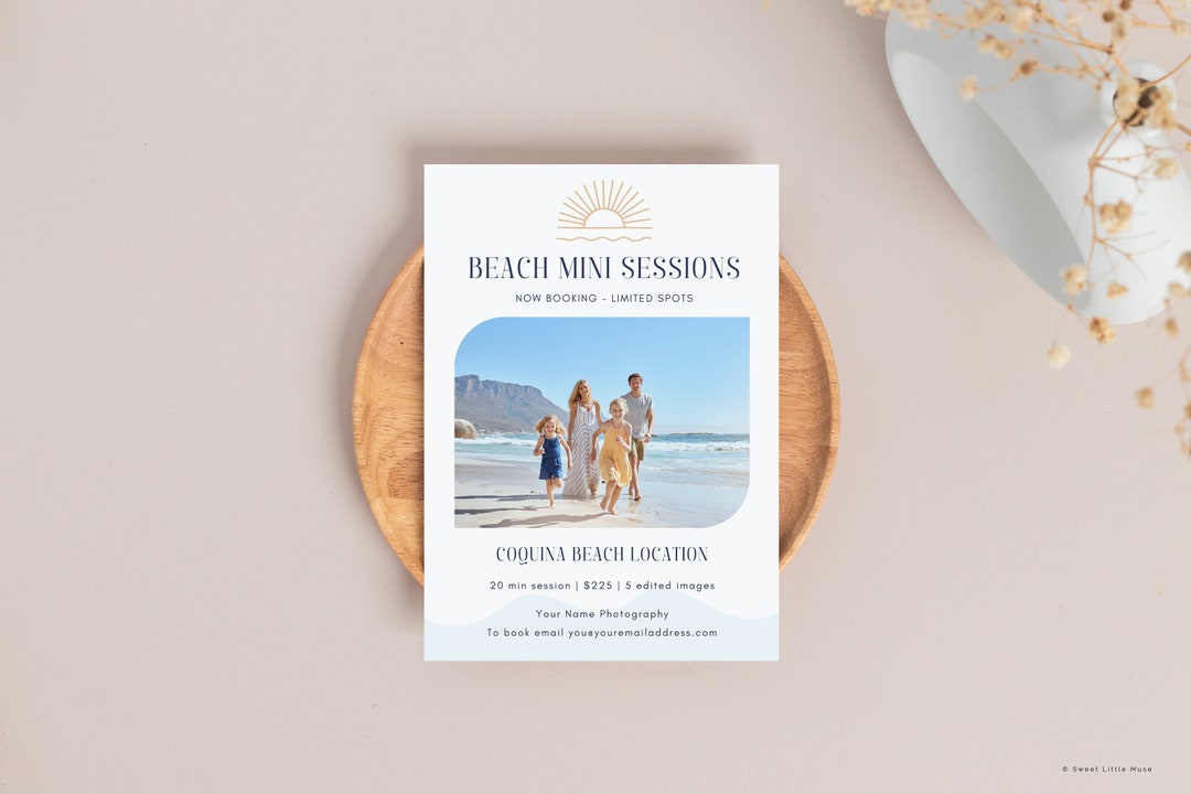 Beach Mini Session Template: Canva Marketing for Photographers (digital ...