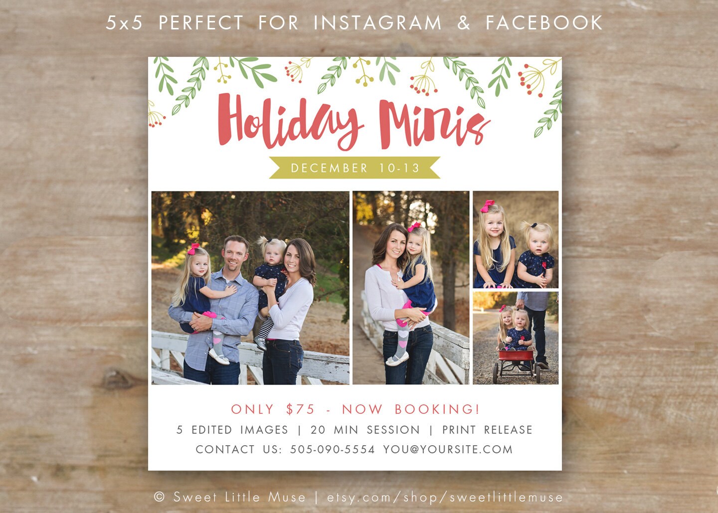 Christmas Mini Session Template Holiday Mini Session | Etsy
