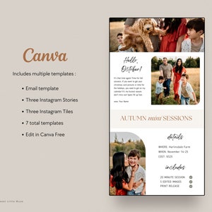 Fall Mini Session Template Bundle: Editable Photography Templates ...