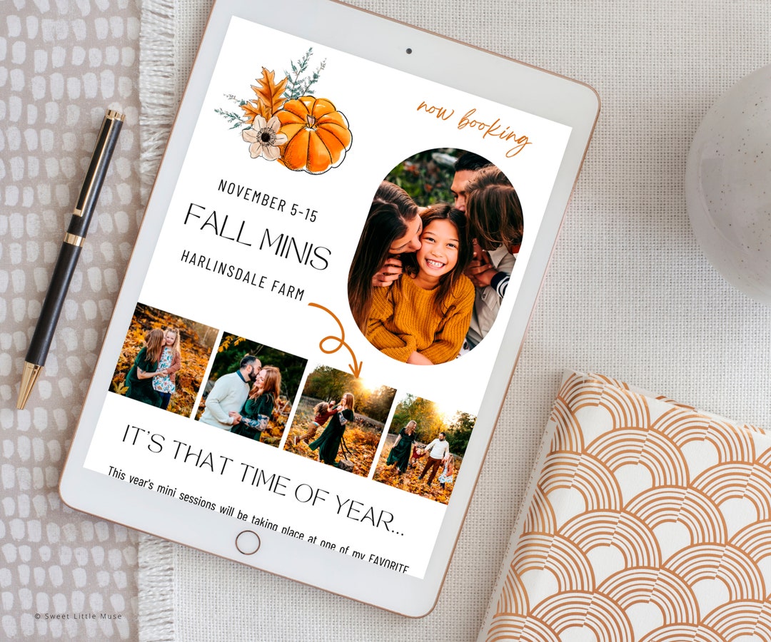 Editable Fall Mini Session Templates for Photographers - Autumn Session ...