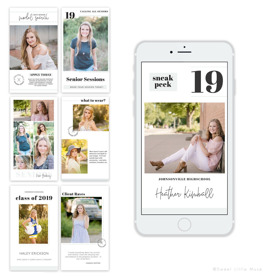 Instagram Stories Templates for Senior Photographers Senior | Etsy