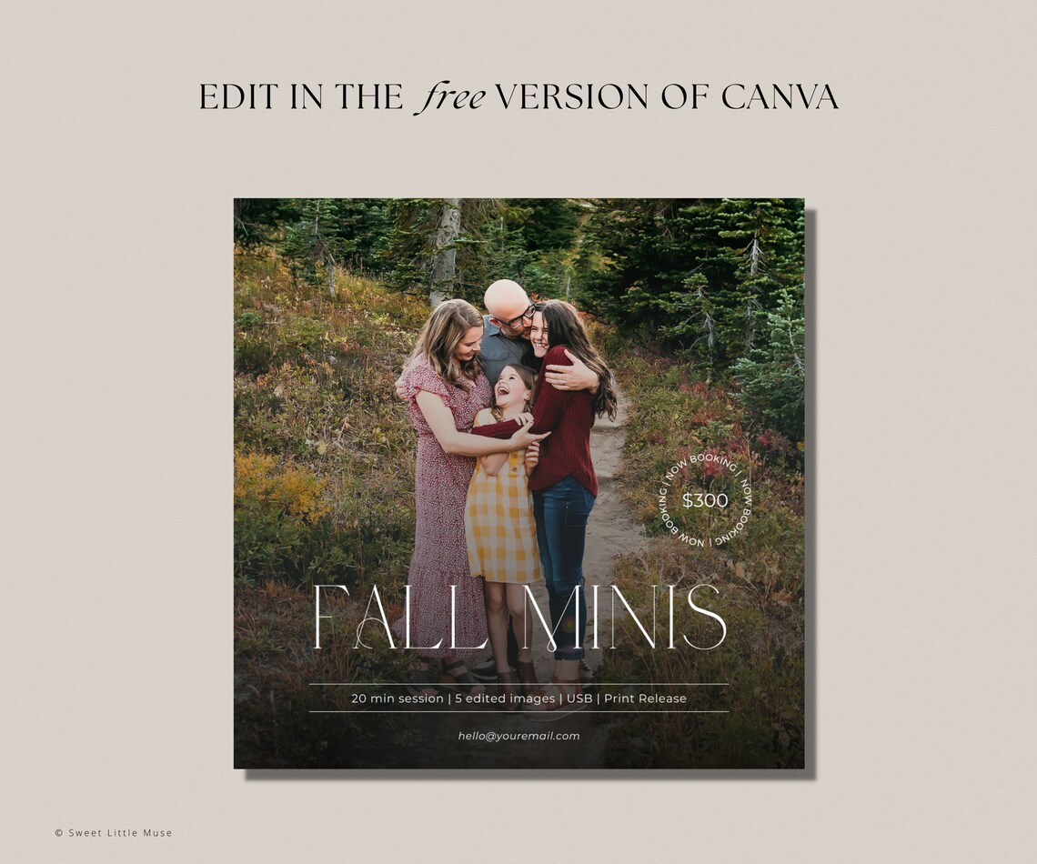 Fall Mini Session Template for Canva Fall Mini Session - Etsy