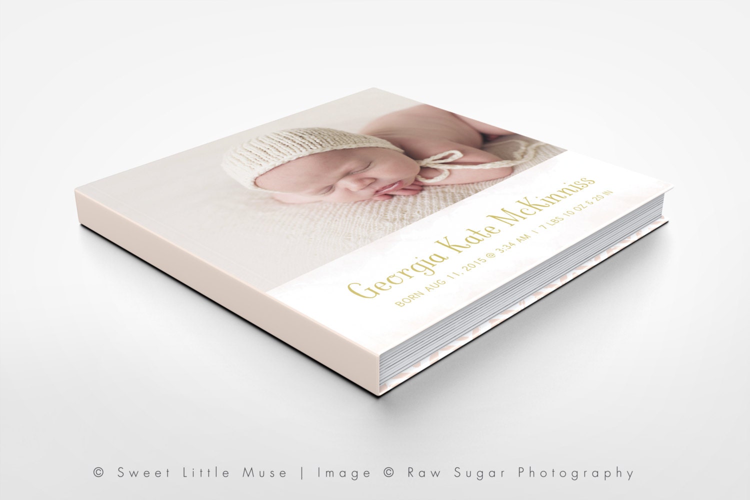 Photo book album cover template for photographers baby album | Etsy