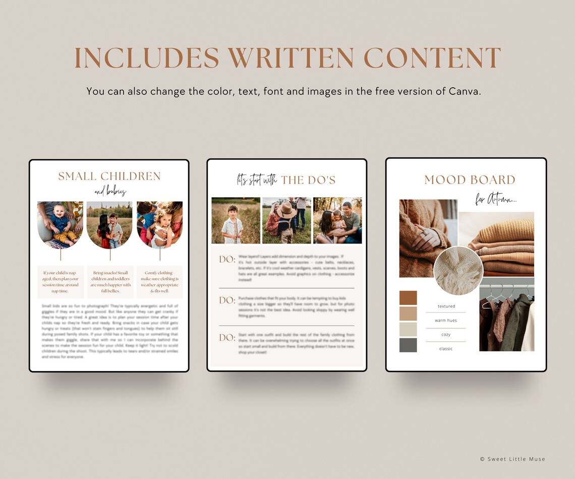 Photography Style Guide Template Canva: Session Prep (digital Download ...