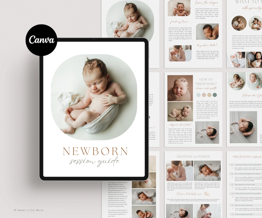 Newborn Session Guide For Canva Newborn Photography Client Guide Canva