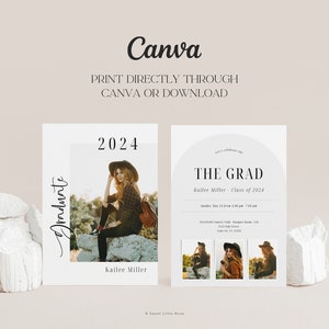 Editable Senior Graduation Announcement Template: Modern Grad Card ...