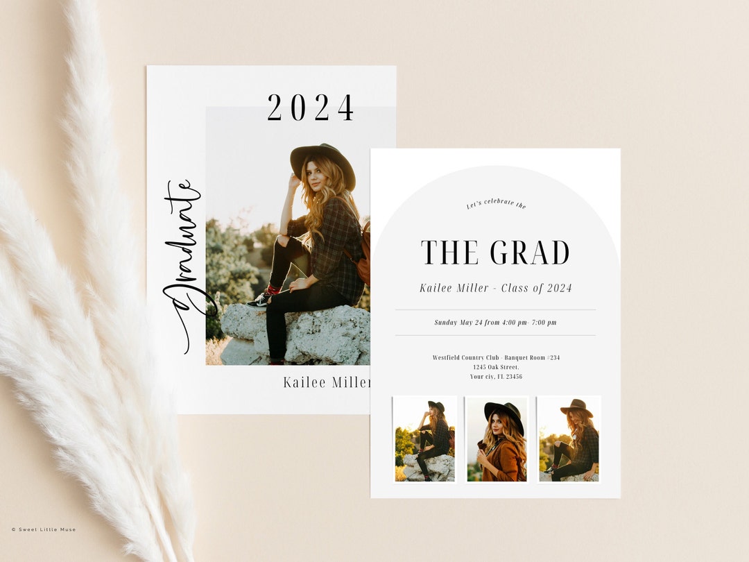 Editable Senior Graduation Announcement Template CANVA, Senior Grad ...