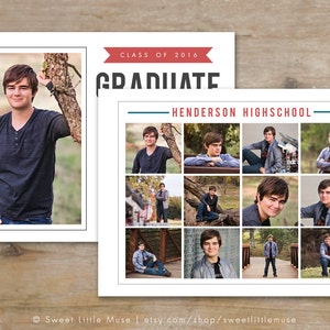 Senior Graduation Announcement Boy Senior Card Template - Etsy