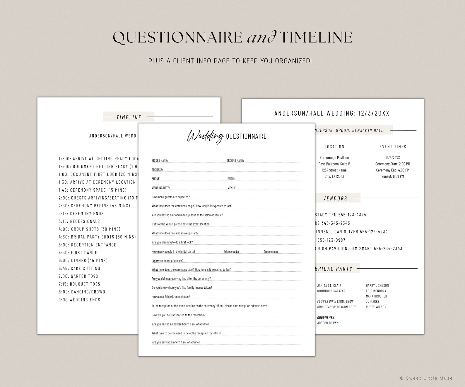 Wedding Photographer Timeline Template for Canva Wedding - Etsy