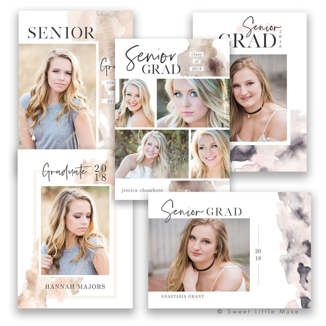 Senior Graduation Announcement Template Bundle Graduation - Etsy