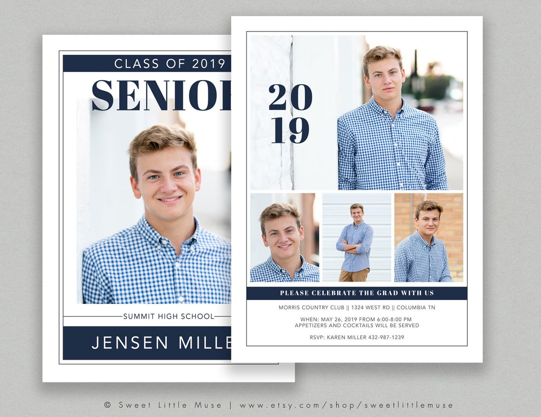 Senior Graduation Announcement Template, Senior Grad Card Template ...