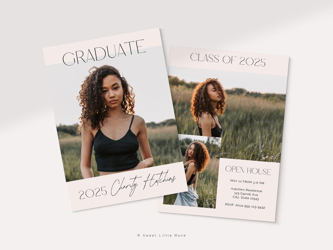 Luxury Senior Grad Party Invite Template for Canva, Senior Graduation ...