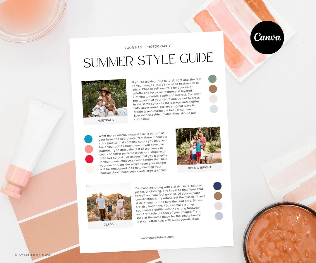 Summer Style Guide Template - Editable Canva Photography What to Wear ...