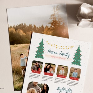 Year in Review Card Template for Canva - Canva Christmas Card Template ...
