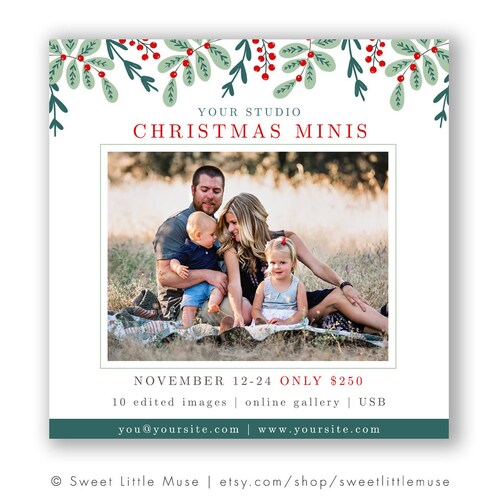 Christmas Mini Session Template Holiday Mini Session Flyer - Etsy