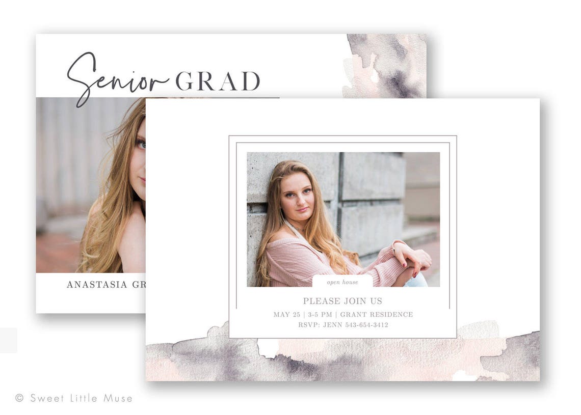 Senior Graduation Announcement Template Bundle Graduation - Etsy