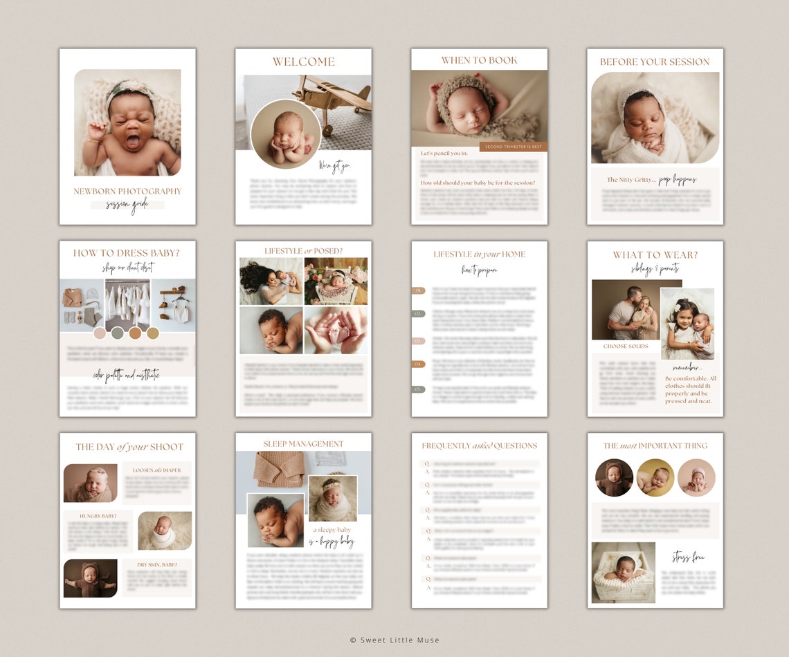 Newborn Session Guide For Canva Newborn Photography Client Etsy