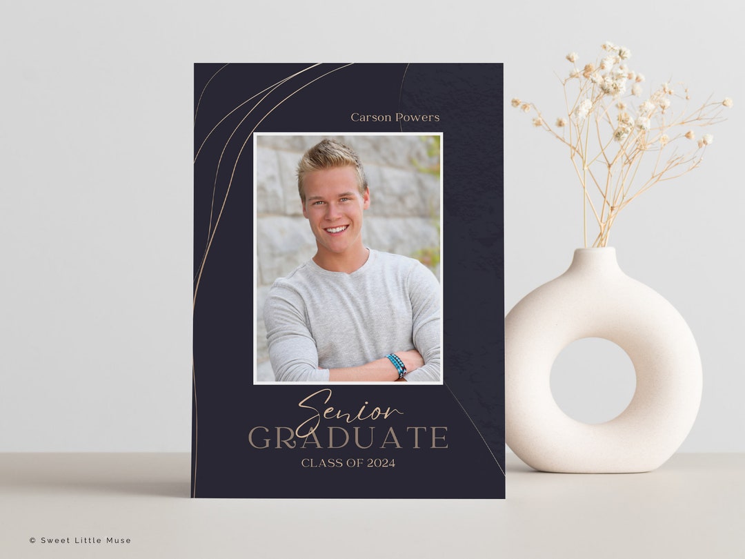 Graduation Party Invitation Canva, Editable Senior Grad Card ...
