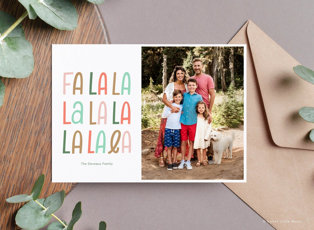 Falala Christmas Photo Card Template: Printable Holiday Card (canva ...