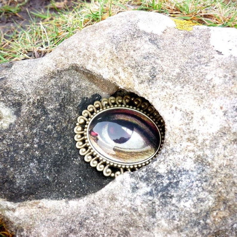 LARGE WITCHCRAFT Eye BROOCH Antique Lover's Eye Georgian Victorian ...