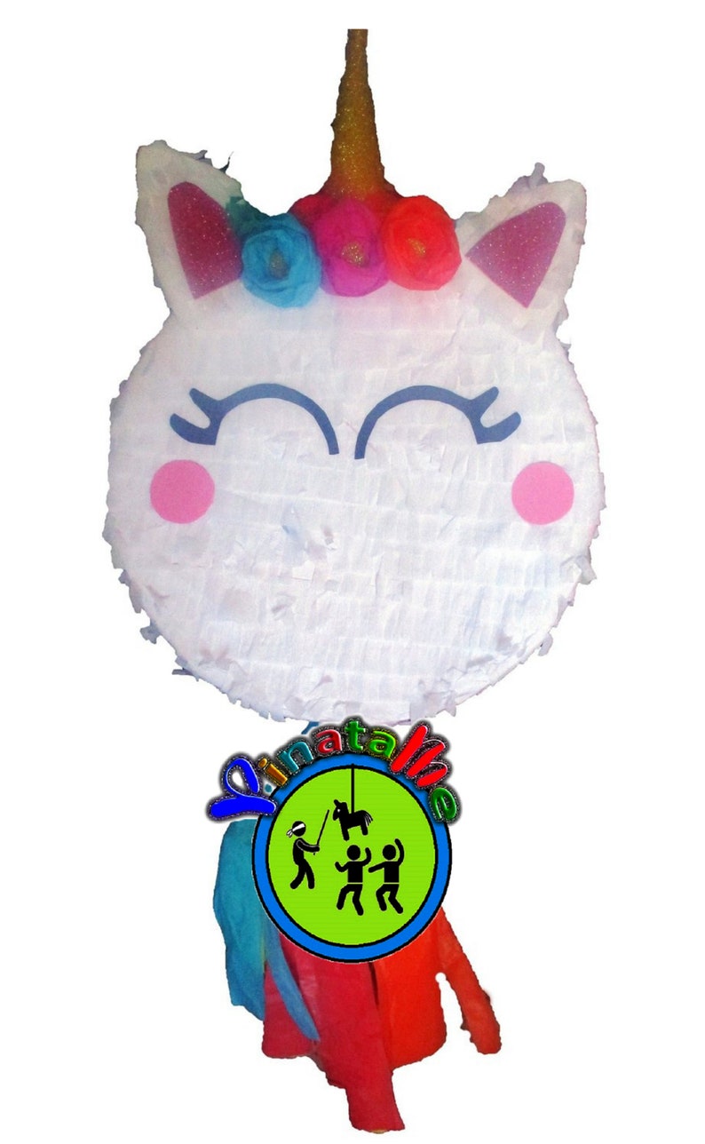 Unicorn, Cute Round Pinata- Birthday Party Pinata 16 X 4 or 16 X 6 ...