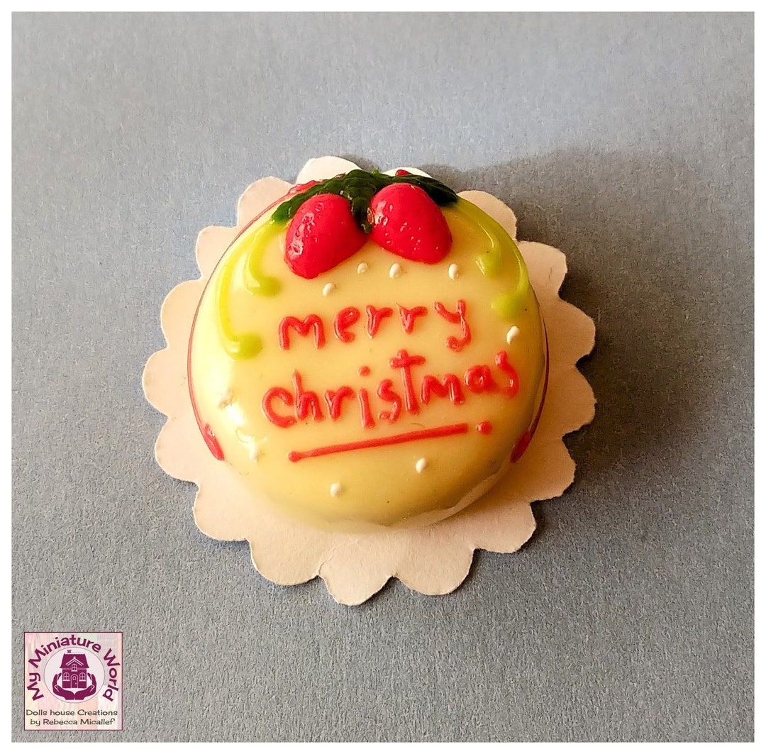 Dolls House 12th Scale Christmas Cake With Strawberries - Etsy