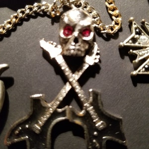 Lot Punk Rock Necklaces + Rocker Pendants + Skulls and Crosses ...