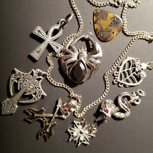 Lot Punk Rock Necklaces + Rocker Pendants + Skulls and Crosses ...