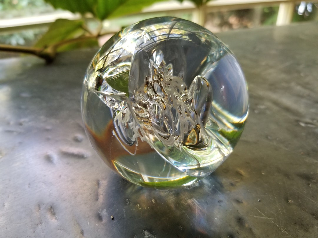Vintage Bohemia Crystal Orb + Crystal Paperweight + Magical Orb + Desk ...