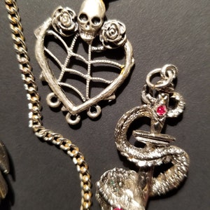 Lot Punk Rock Necklaces + Rocker Pendants + Skulls and Crosses ...