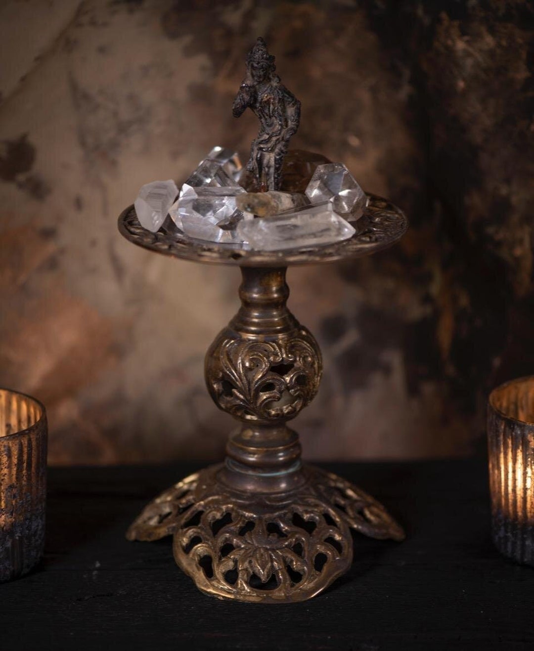 Fire Ritual Set + Altar Pieces + Vintage Pillar & Tong + Crystal Holder ...