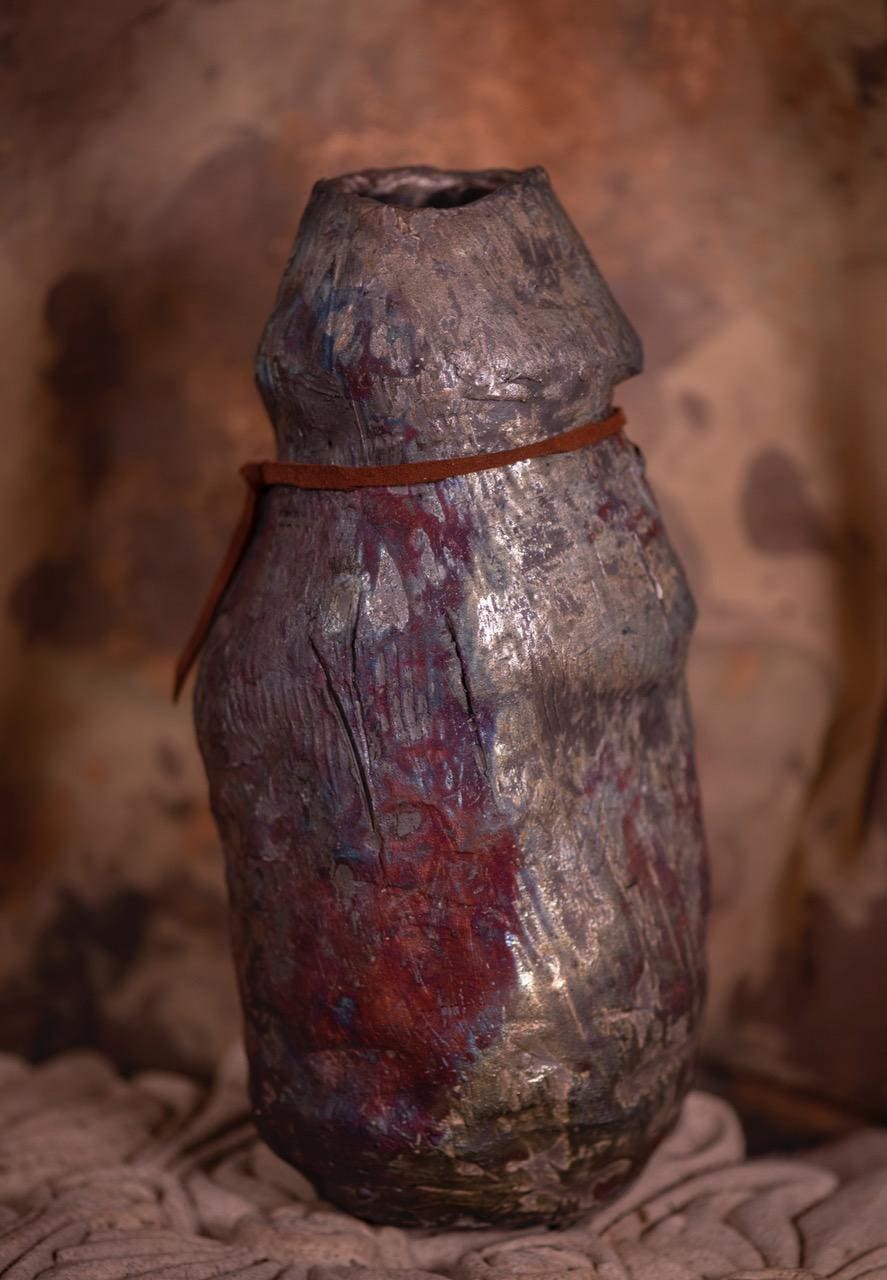 Altar Vessel Smudging Feathers Prayer Beads Sacred Fire Raku Pot Clay ...