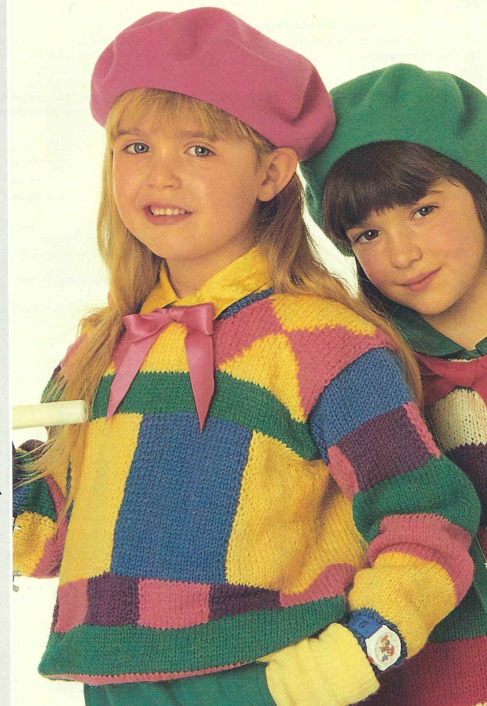 1980'S Vintage Knitting Pattern Child's Colourful Design Sweater PDF ...