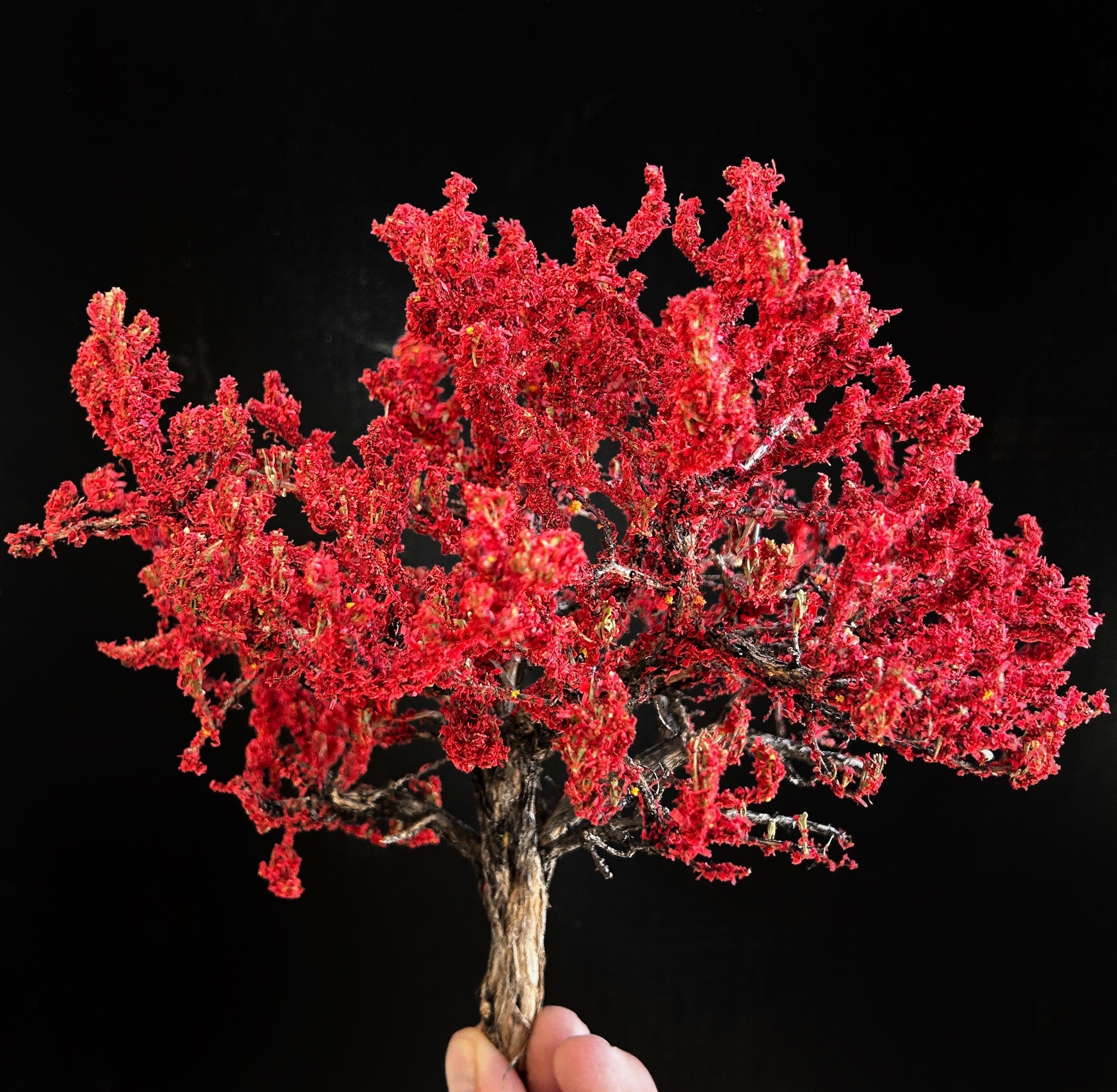 Handmade Red Autumn Miniature Tree: Diorama Scenery - Etsy