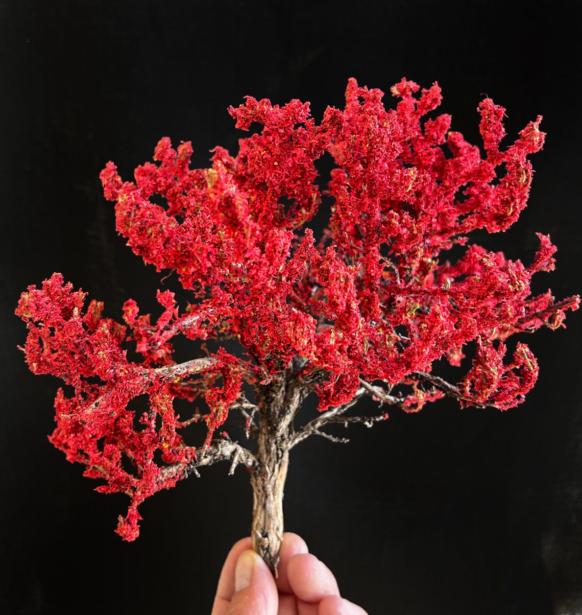 Handmade Red Autumn Miniature Tree: Diorama Scenery - Etsy