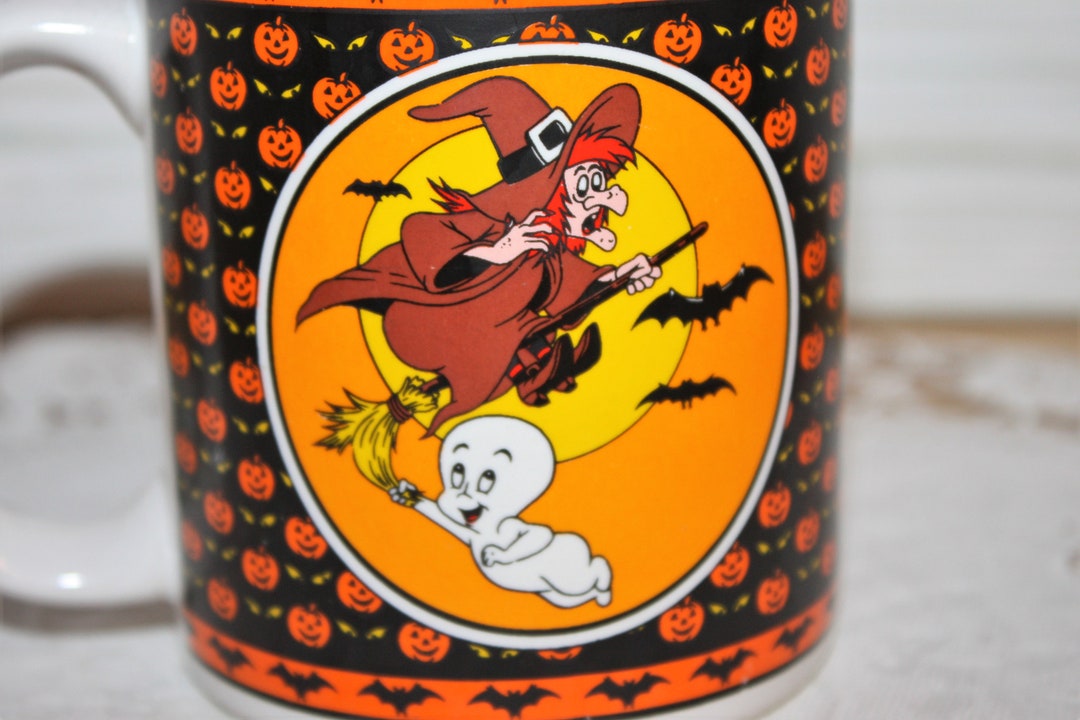 1986 Casper the Friendly Ghost Halloween Mug , Casper Holding Unto a ...