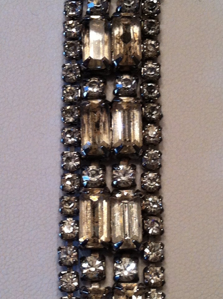 Vintage Weiss Clear Rhinestone Bracelet - Etsy